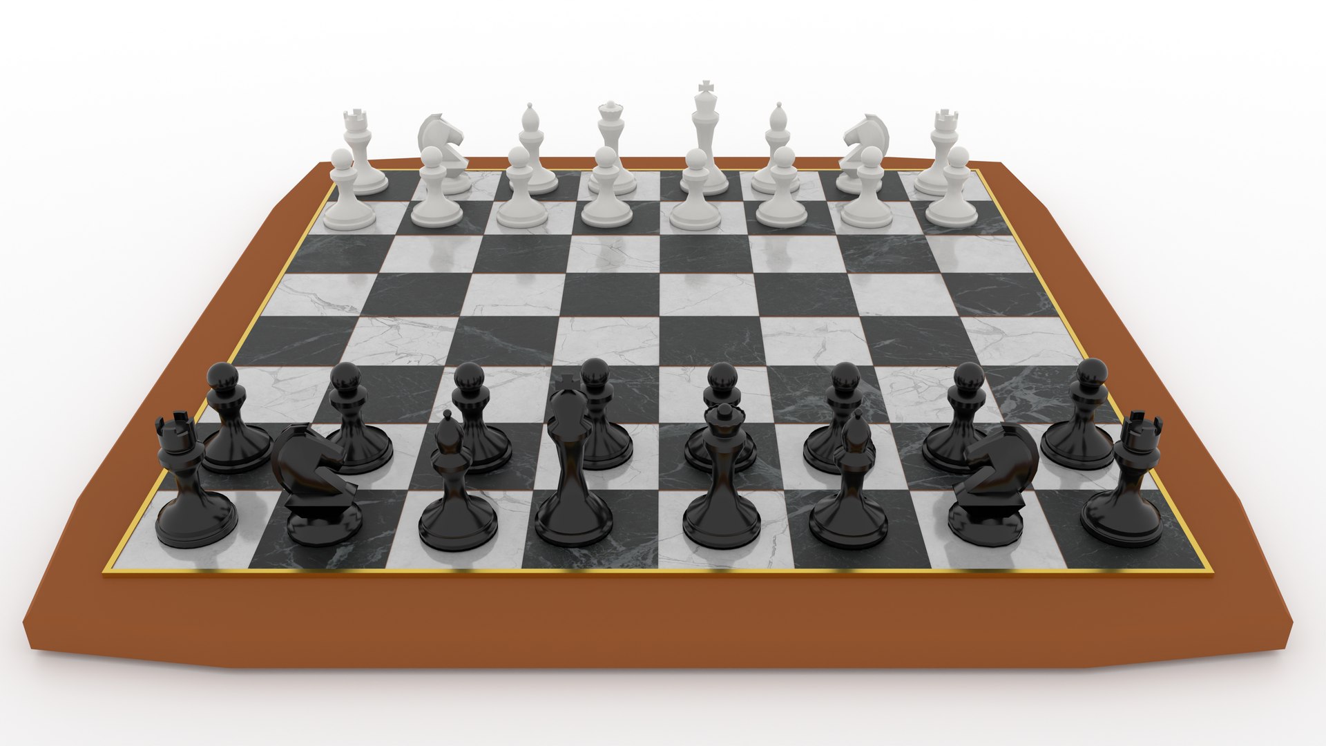 Simple Chess Board 3D Model - TurboSquid 1804031