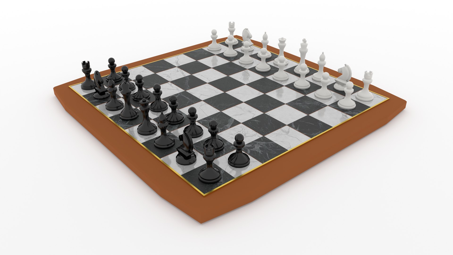 Simple Chess Board 3D Model - TurboSquid 1804031