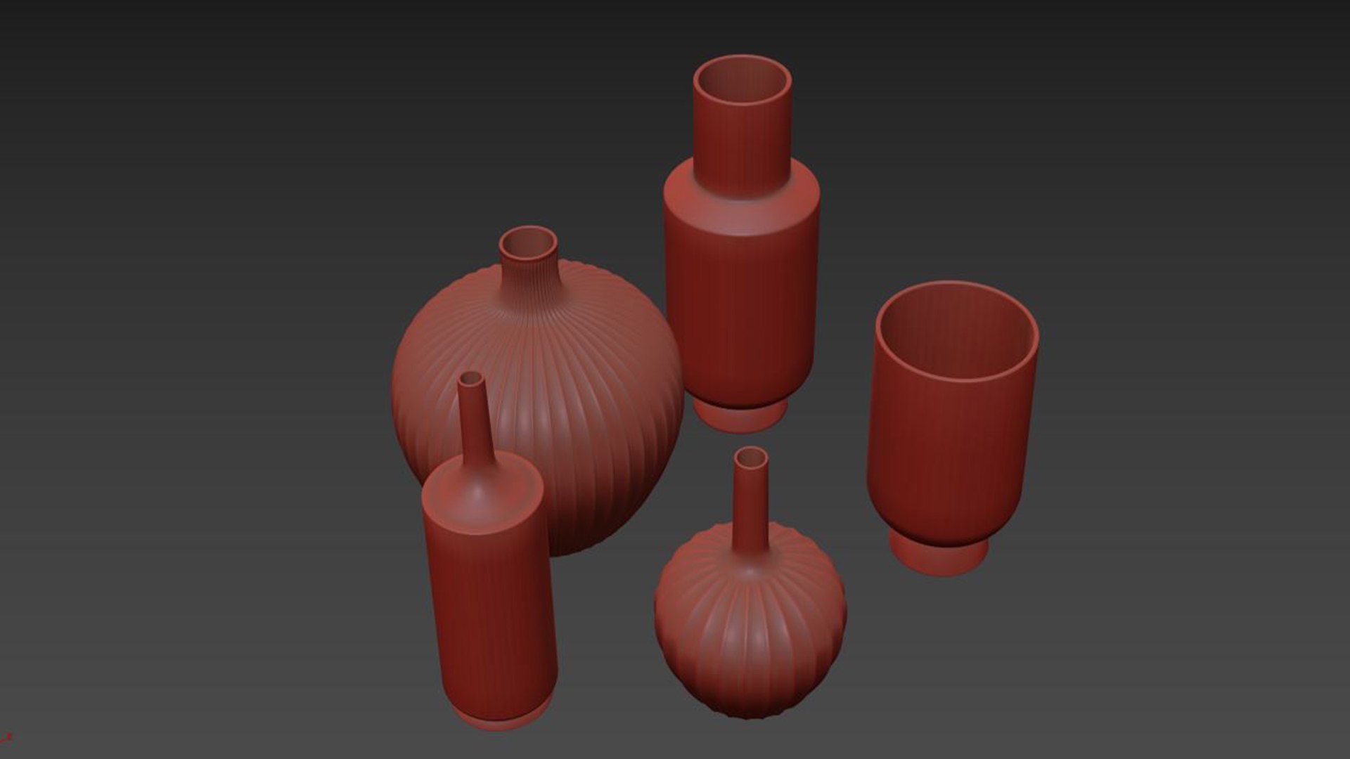 Decorative ceramic vases set 3D model - TurboSquid 2159606