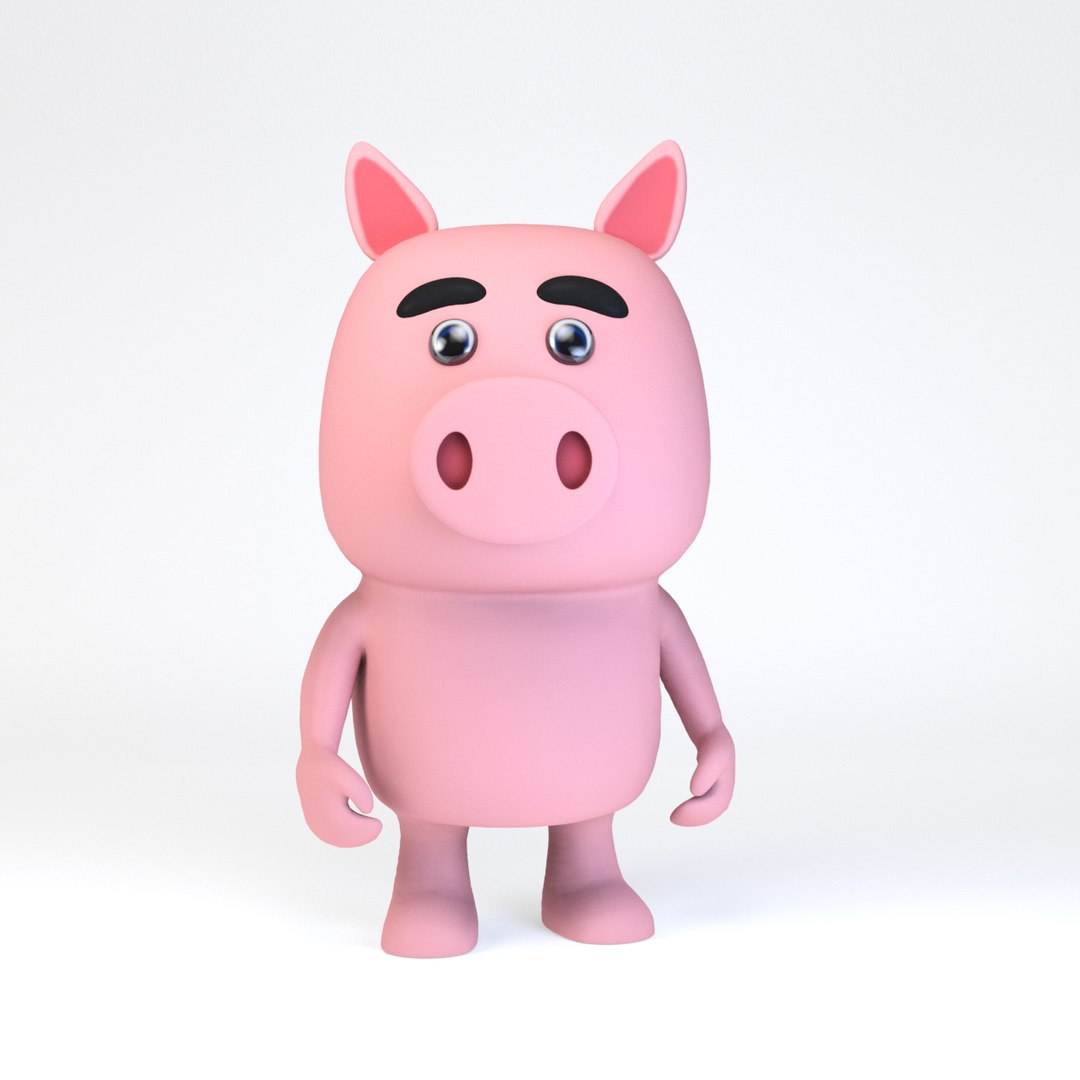 Cartoonish Humanoid Pig Character Model - TurboSquid 2251544