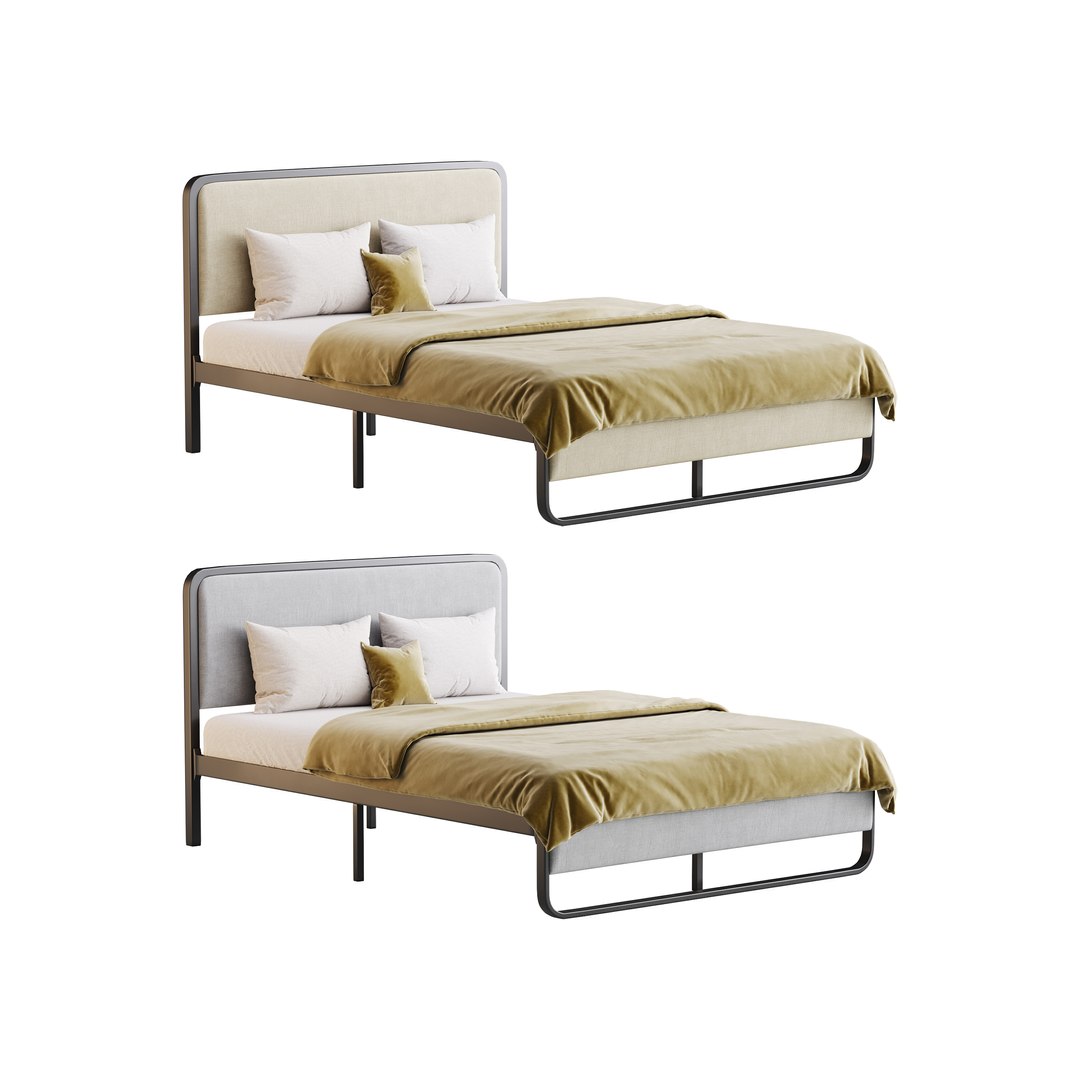 3D Allewie Queen Size Metal Platform Bed - TurboSquid 2274189
