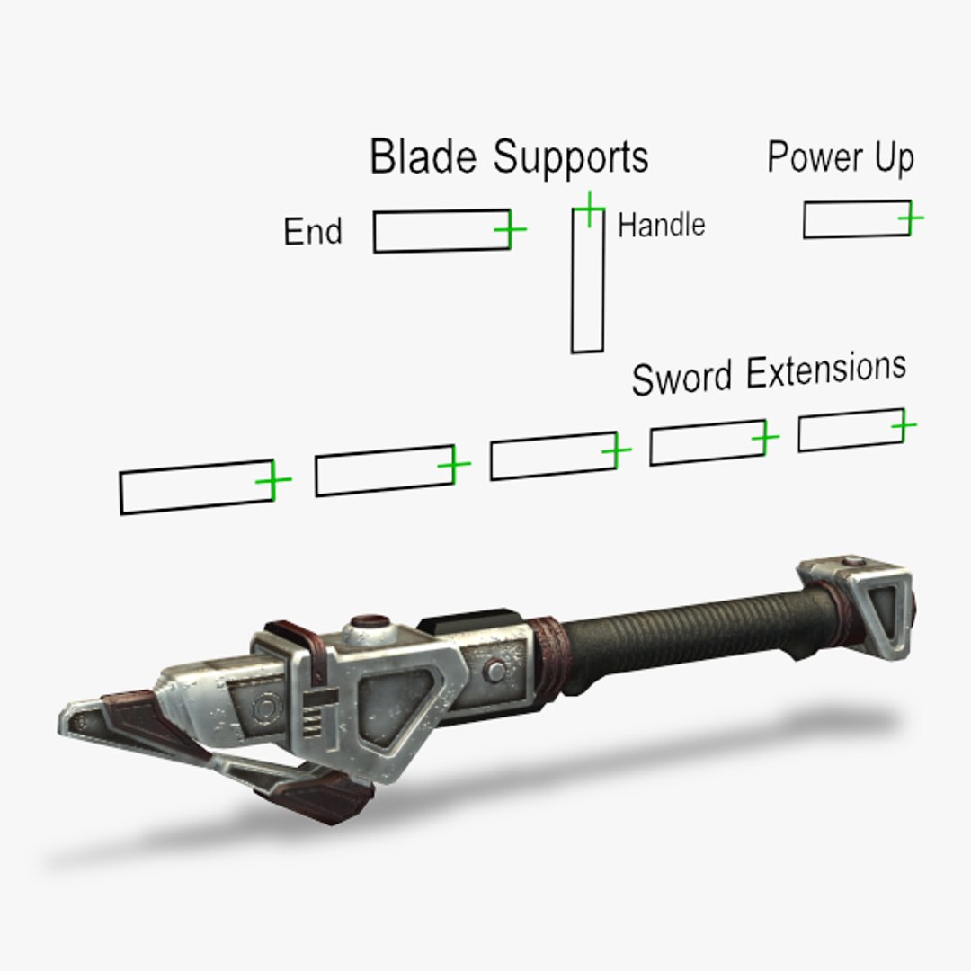 3d Rigged Sword Blade Model