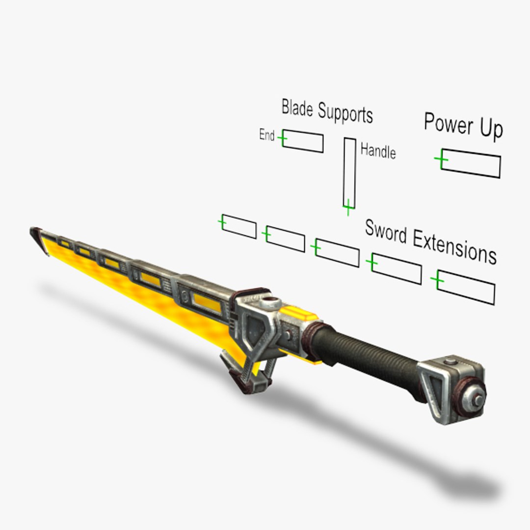 3d Rigged Sword Blade Model