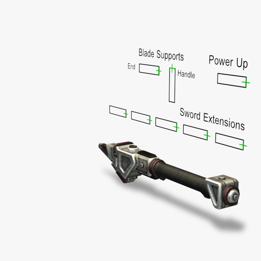 3d Rigged Sword Blade Model