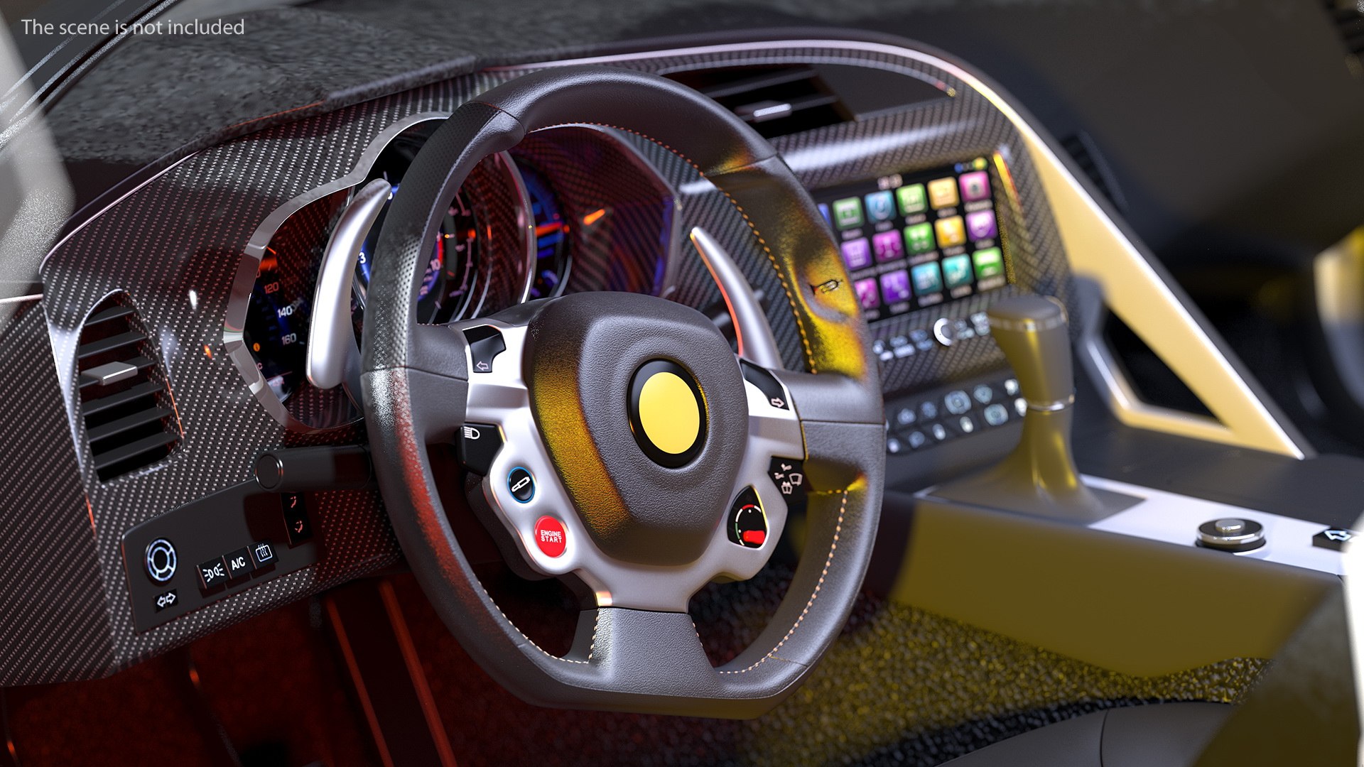 3D Model Sport Car Steering Wheel - TurboSquid 1500062