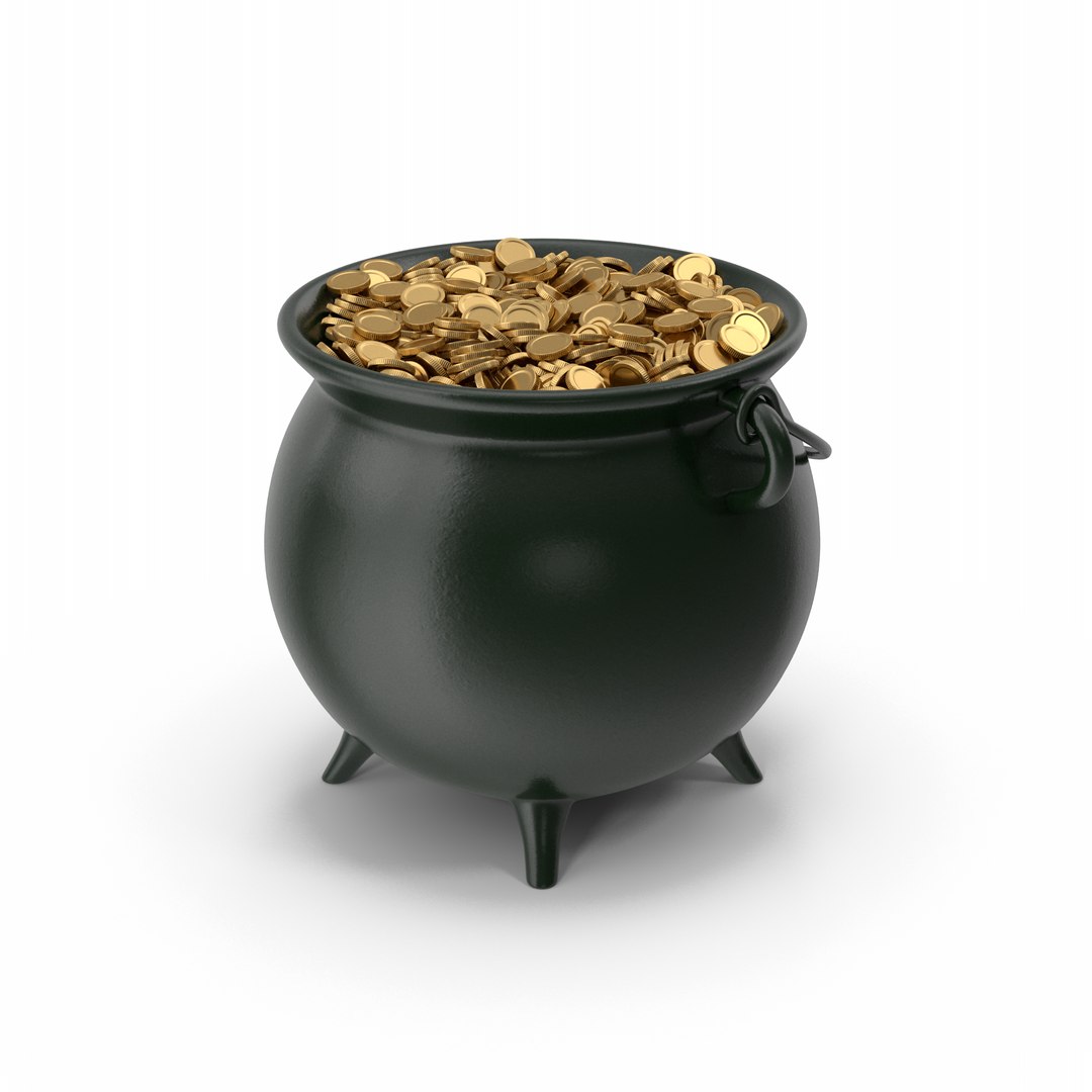 3D Cauldron With Gold Coins - TurboSquid 2002418