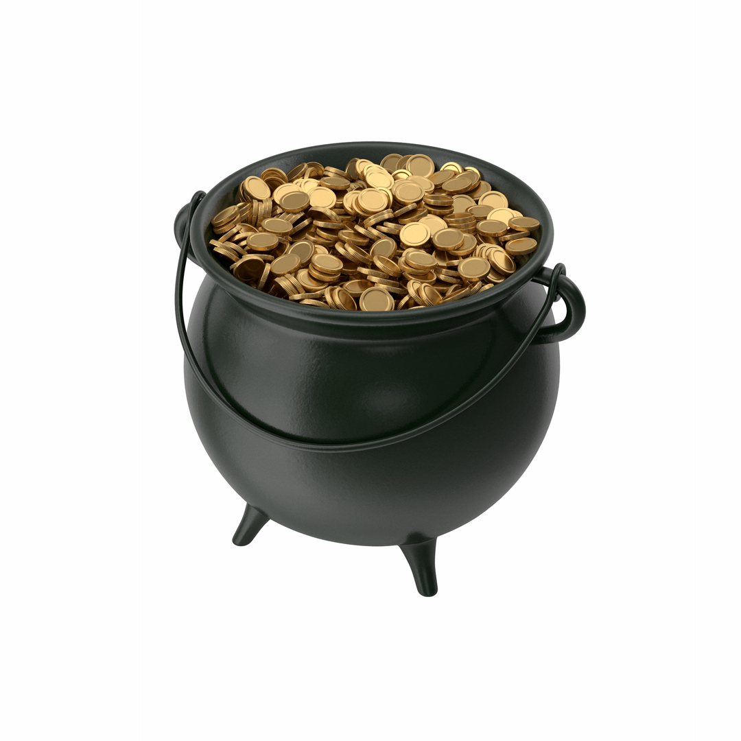 3D Cauldron With Gold Coins - TurboSquid 2002418