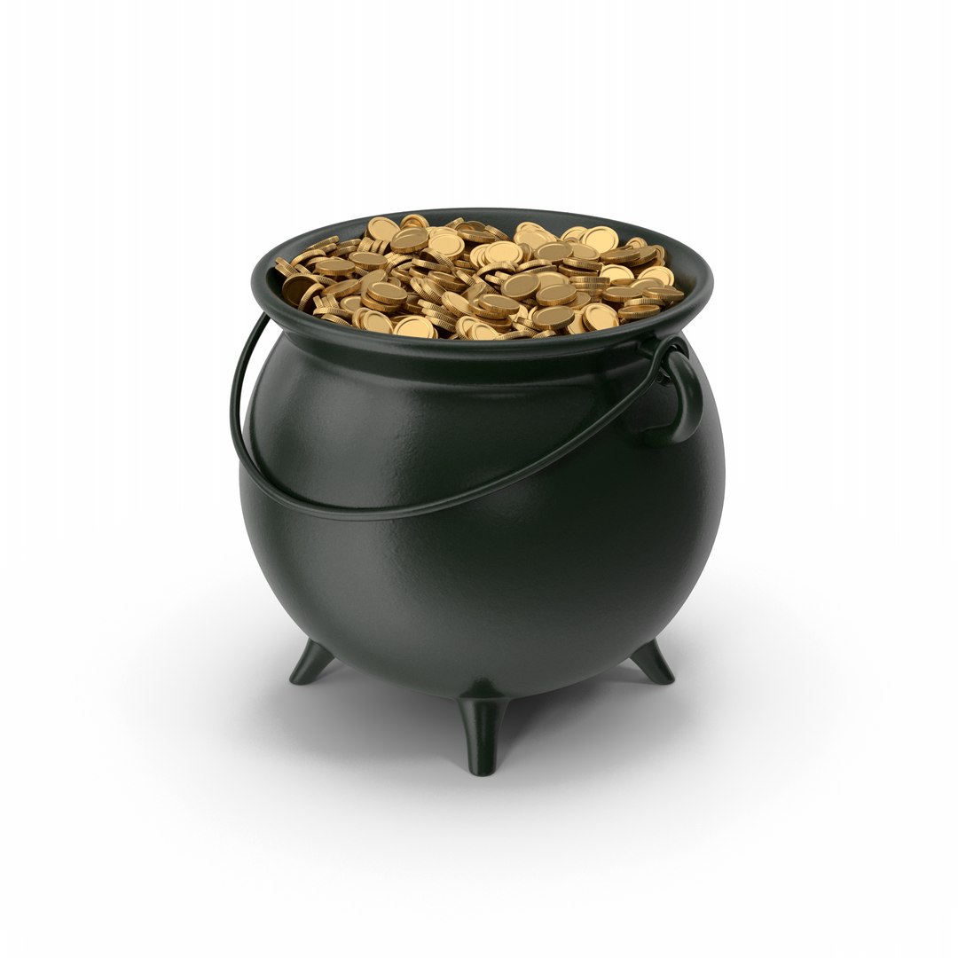 3D Cauldron With Gold Coins - TurboSquid 2002418