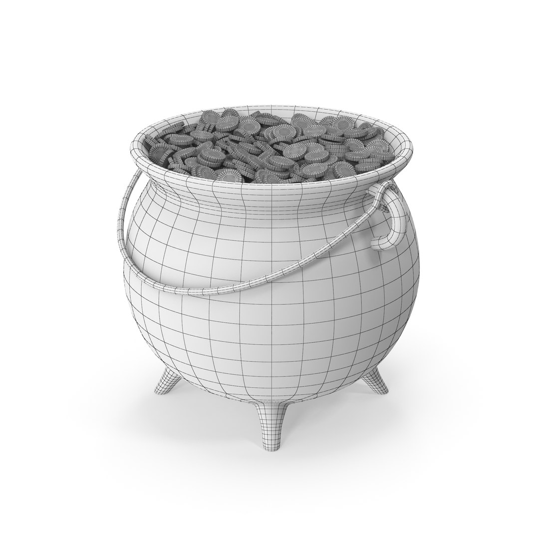 3D Cauldron With Gold Coins - TurboSquid 2002418