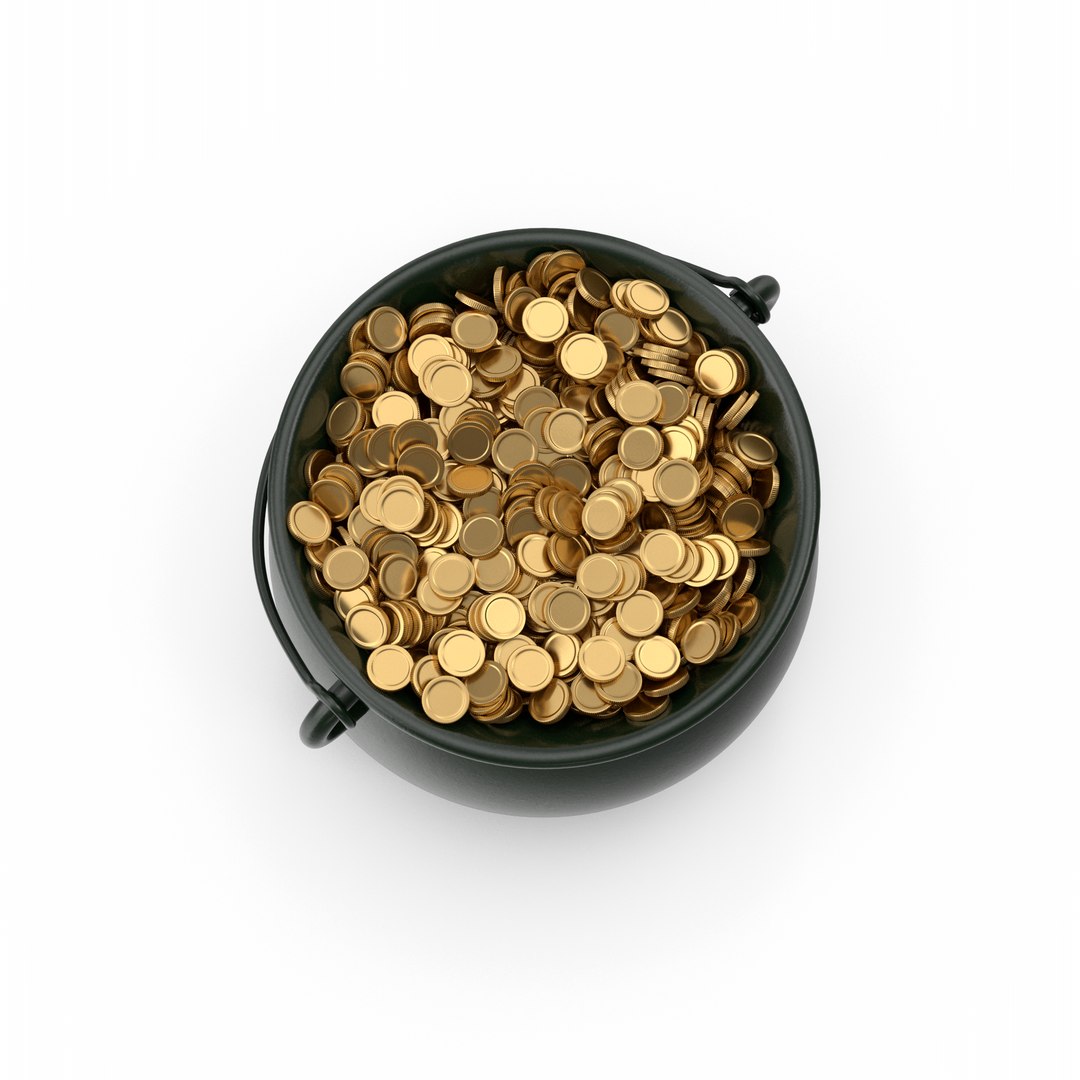 3D Cauldron With Gold Coins - TurboSquid 2002418