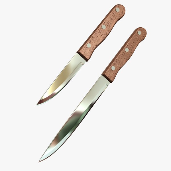 3d knife kitchen wood