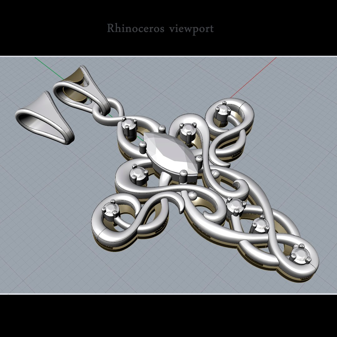3d Gold Silver Elven Cross