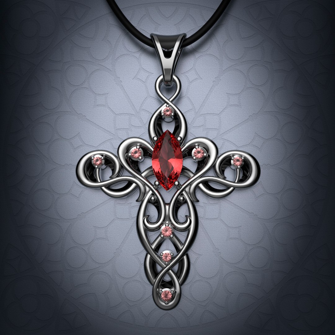 3d Gold Silver Elven Cross