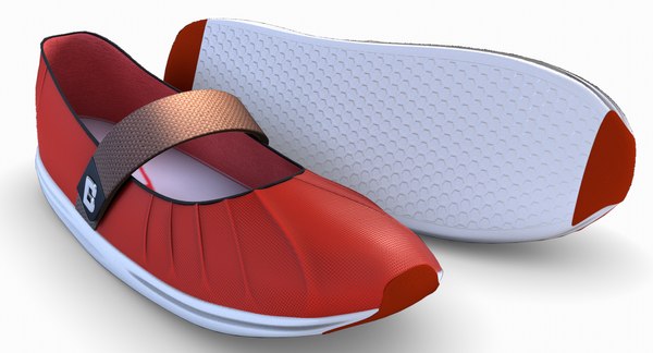 3d model of woman red shoes