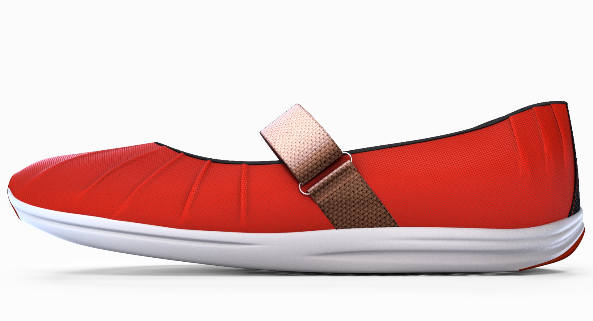 3d model of woman red shoes