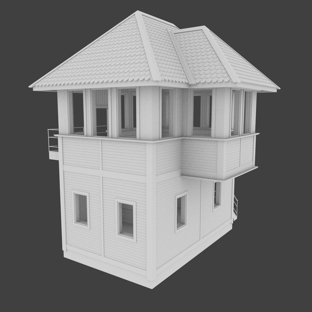 railroad tower interior 3d model