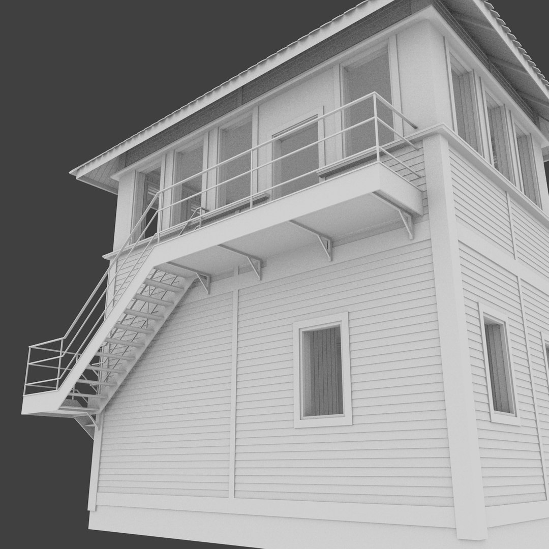 railroad tower interior 3d model