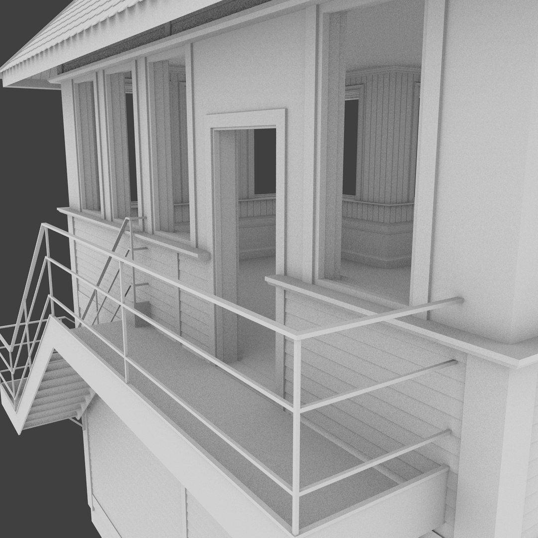 railroad tower interior 3d model