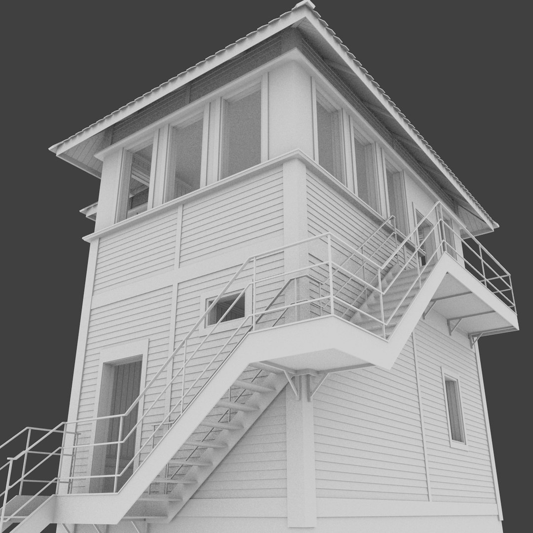 railroad tower interior 3d model