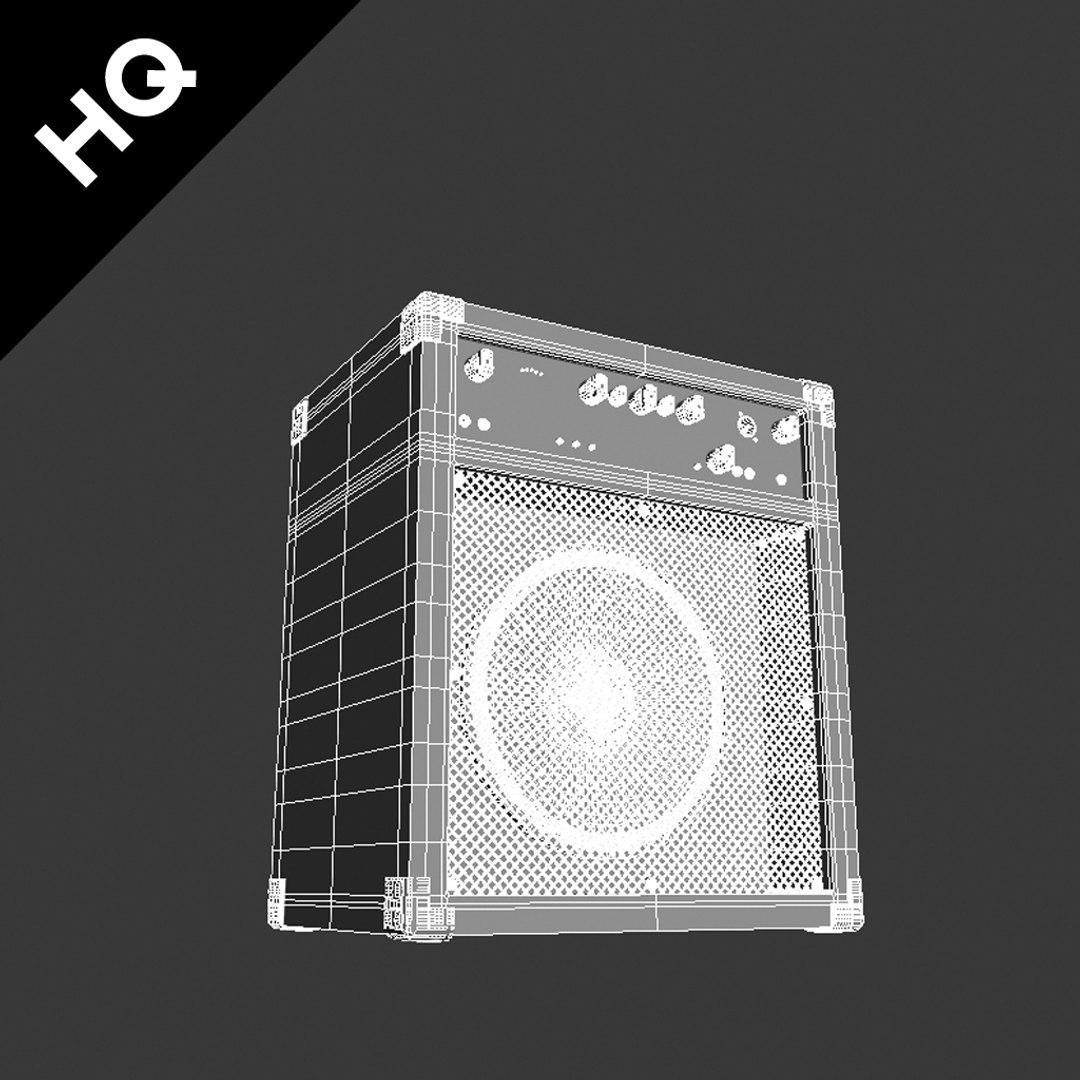 3d model of amplifier guitar
