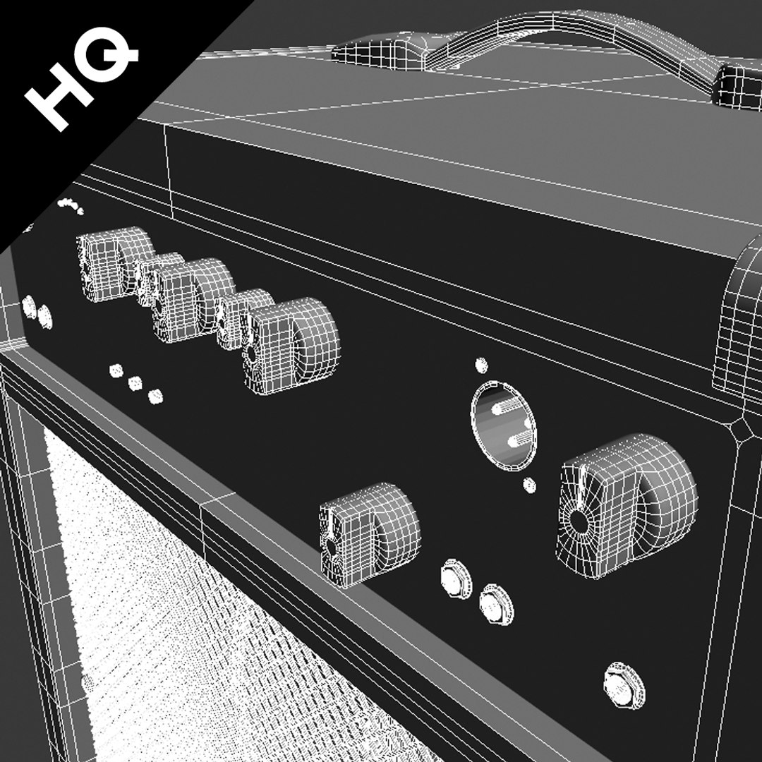 3d model of amplifier guitar