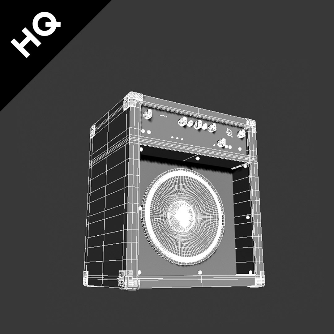 3d model of amplifier guitar