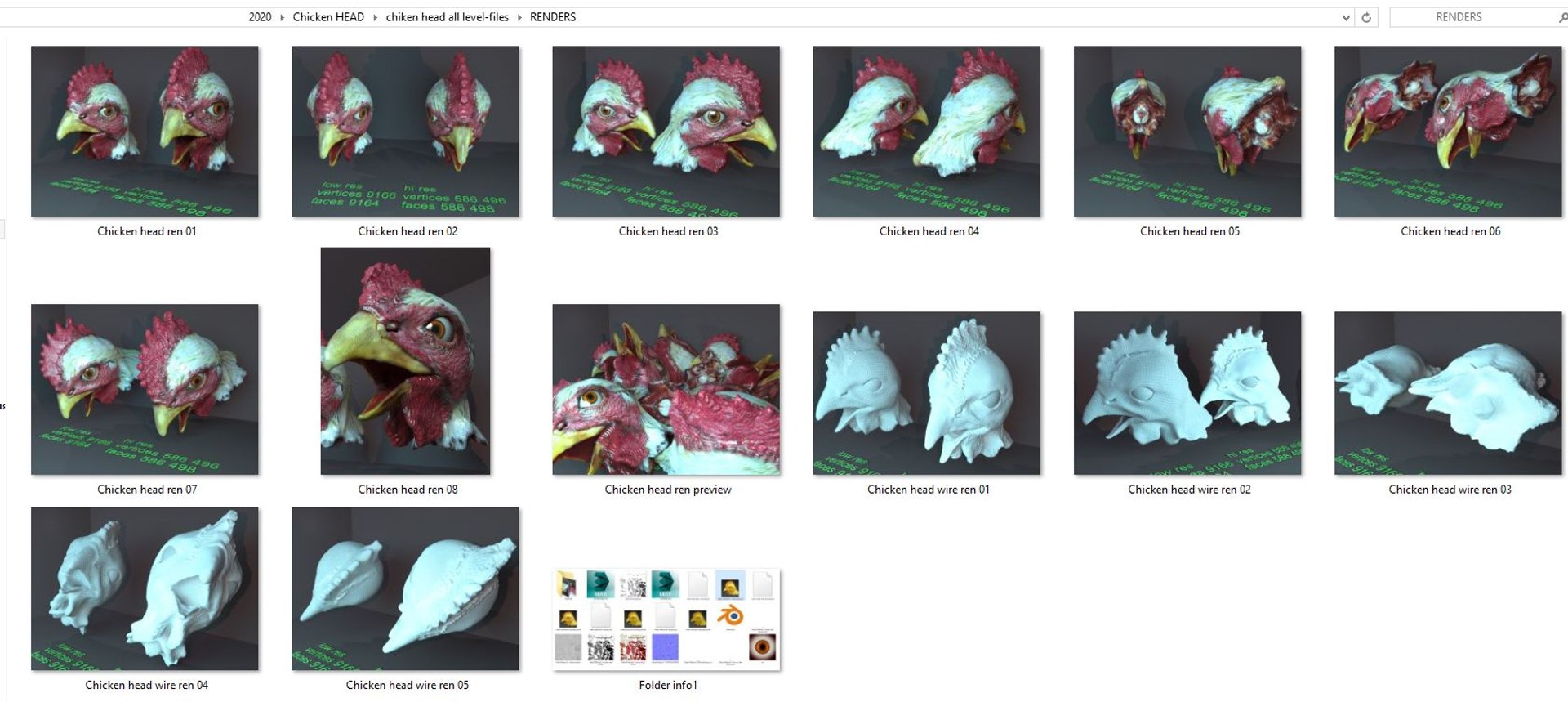 Head Chicken 3D Model - TurboSquid 1611346