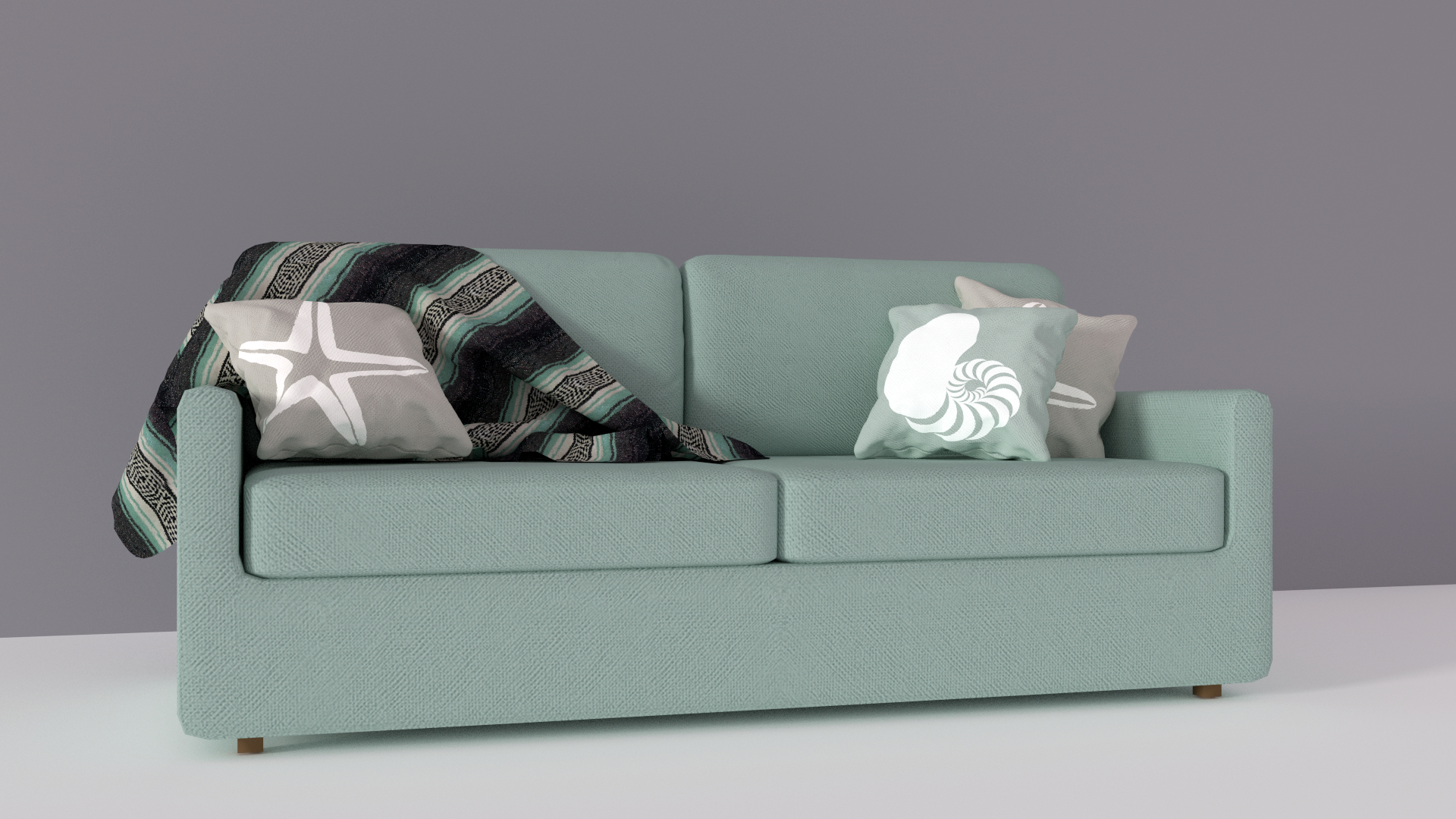 small couch beach obj