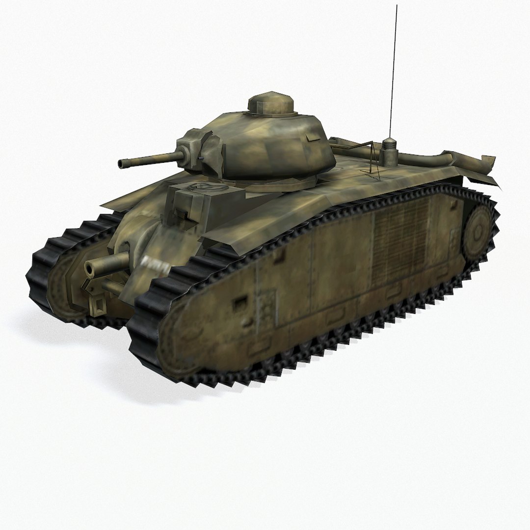 3d Char B1 Heavy Tank Model