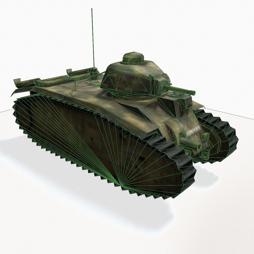 3d Char B1 Heavy Tank Model