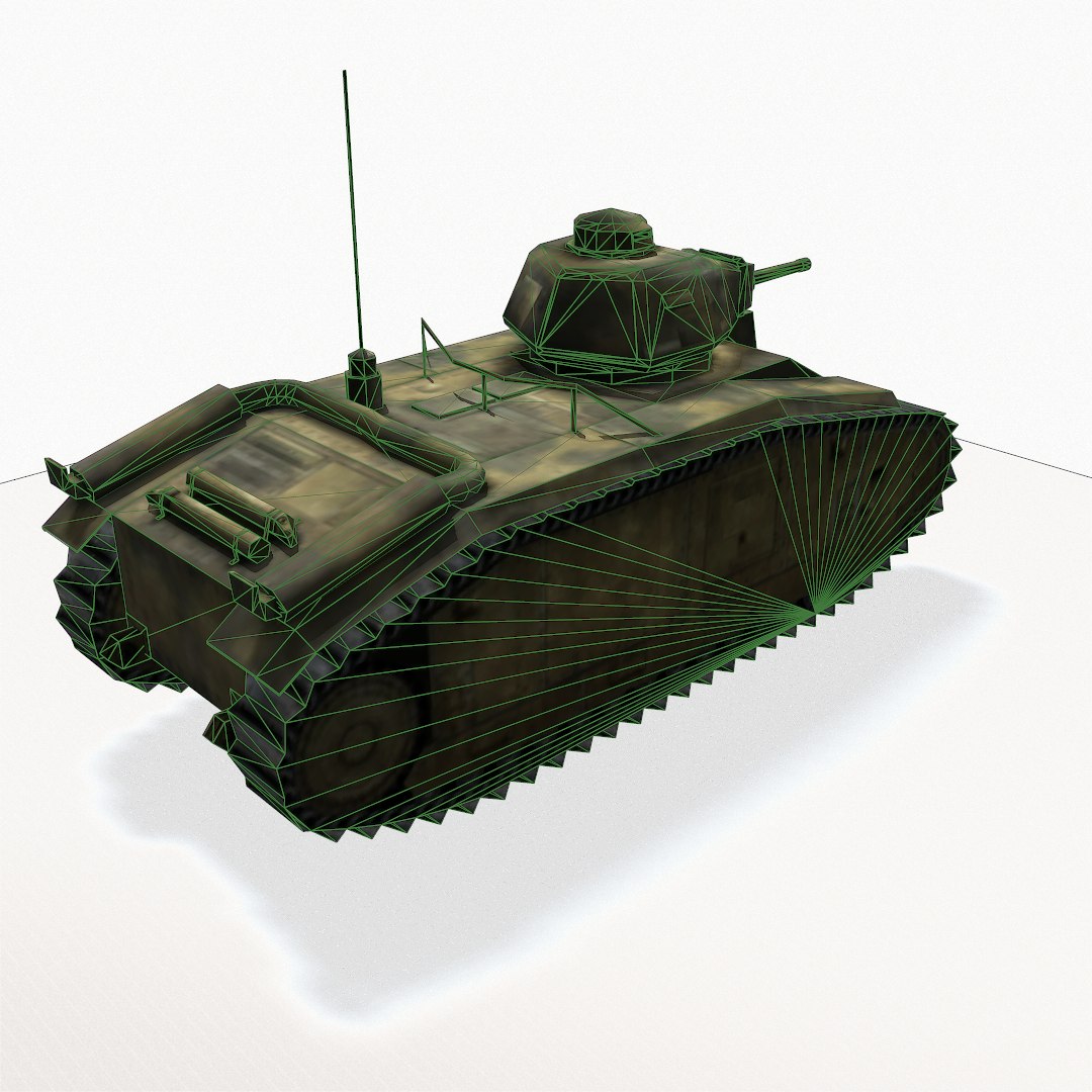 3d Char B1 Heavy Tank Model