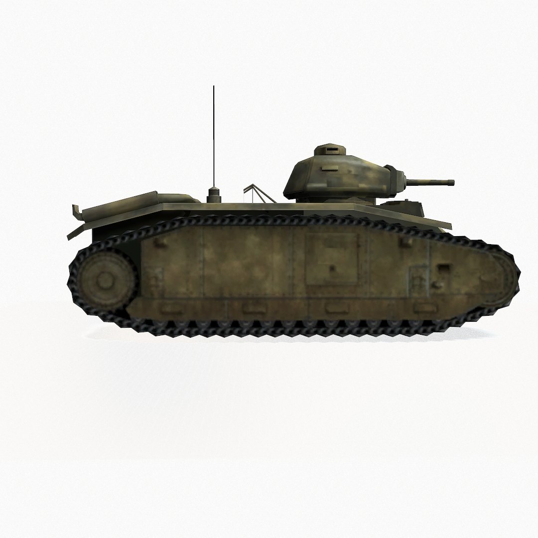 3d Char B1 Heavy Tank Model