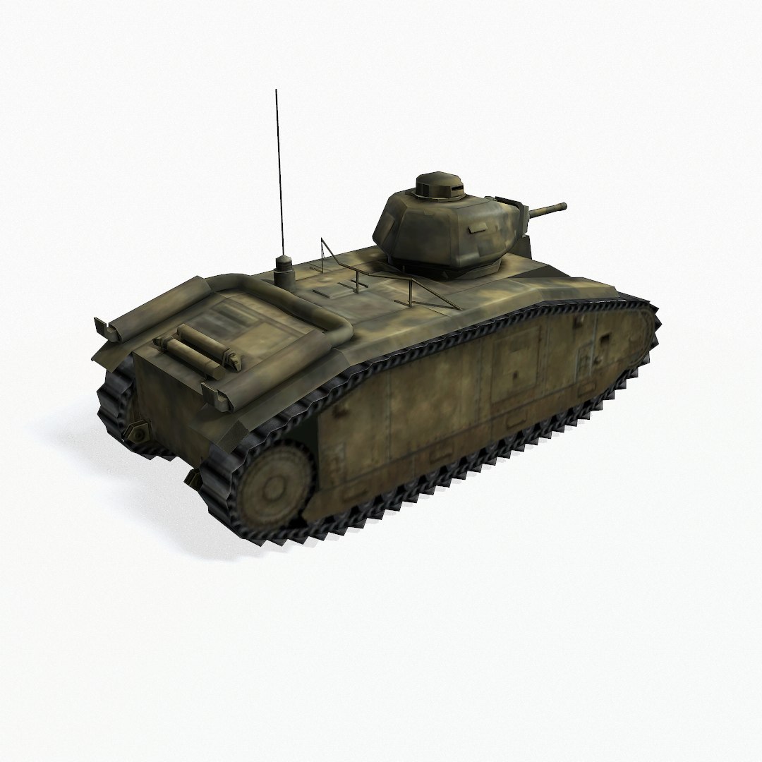 3d Char B1 Heavy Tank Model