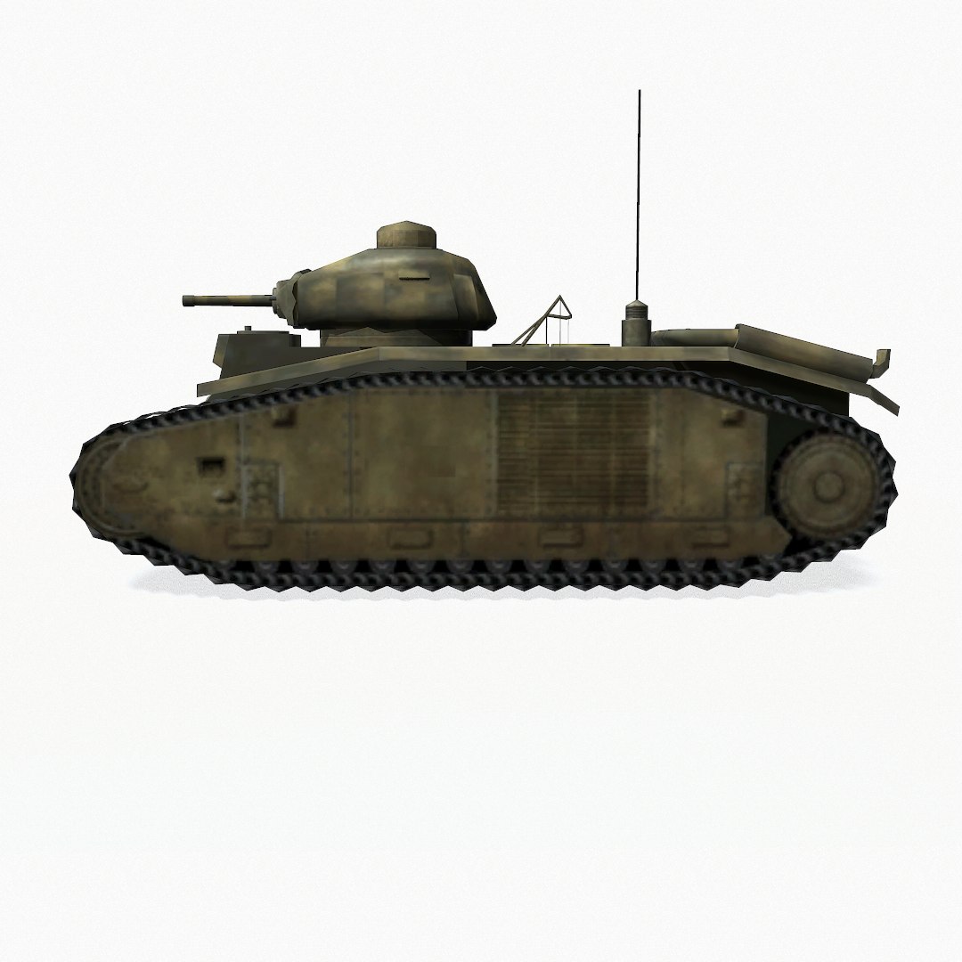 3d Char B1 Heavy Tank Model