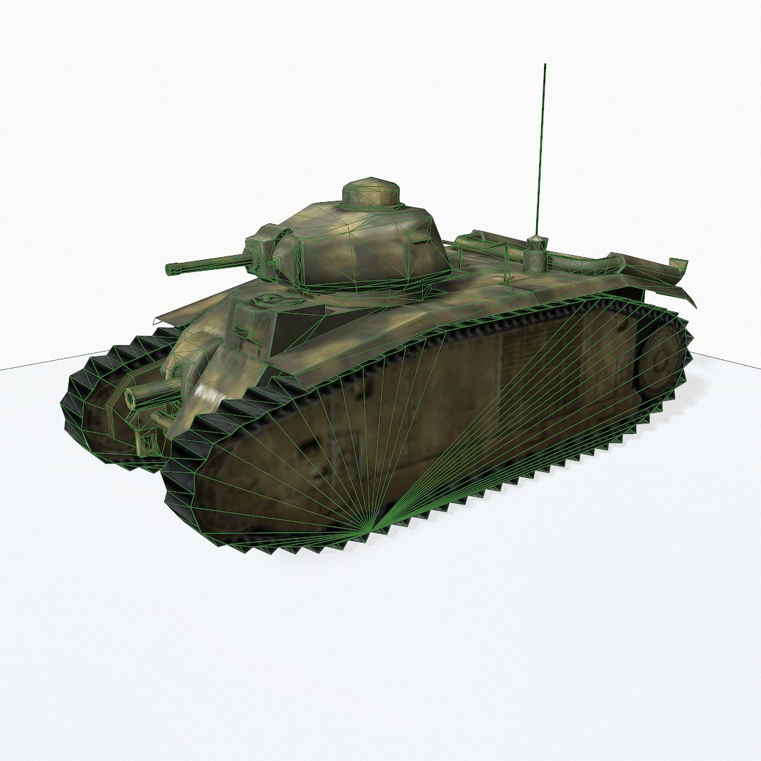 3d Char B1 Heavy Tank Model