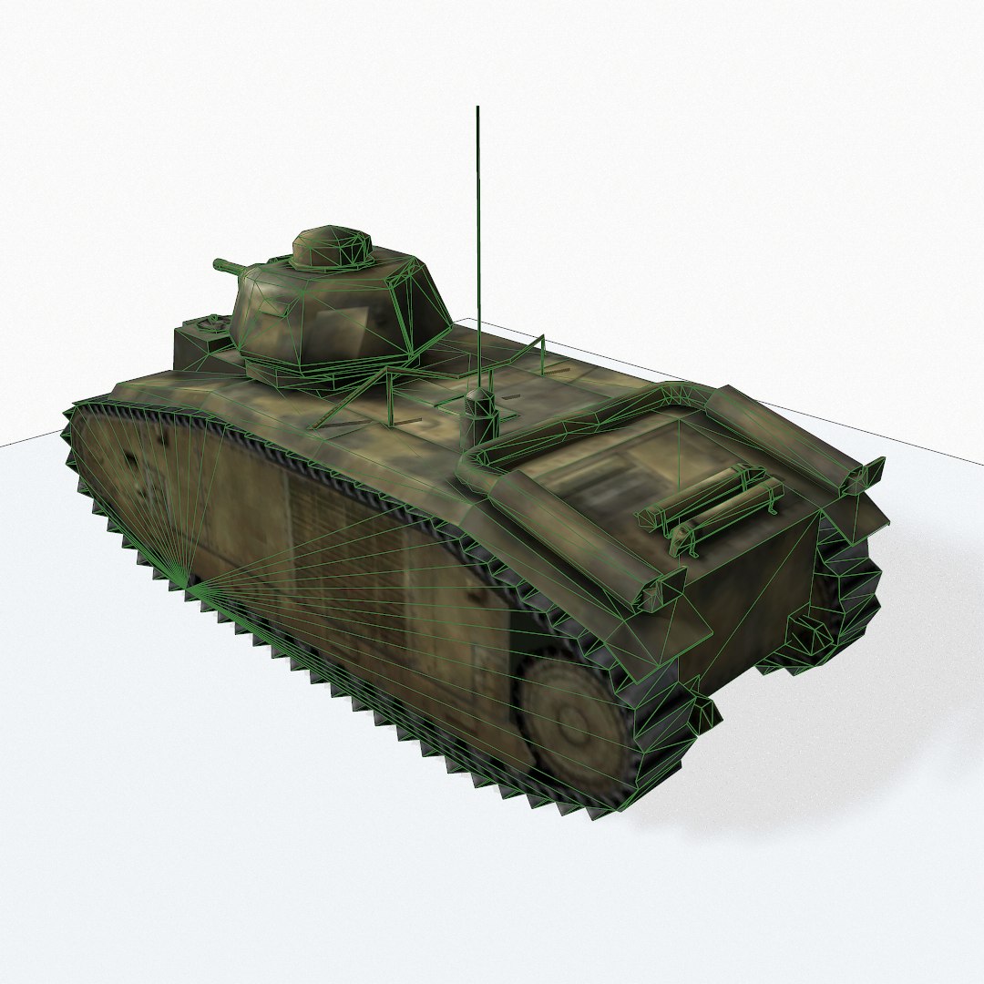 3d Char B1 Heavy Tank Model