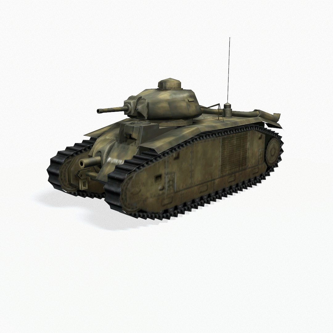 3d Char B1 Heavy Tank Model