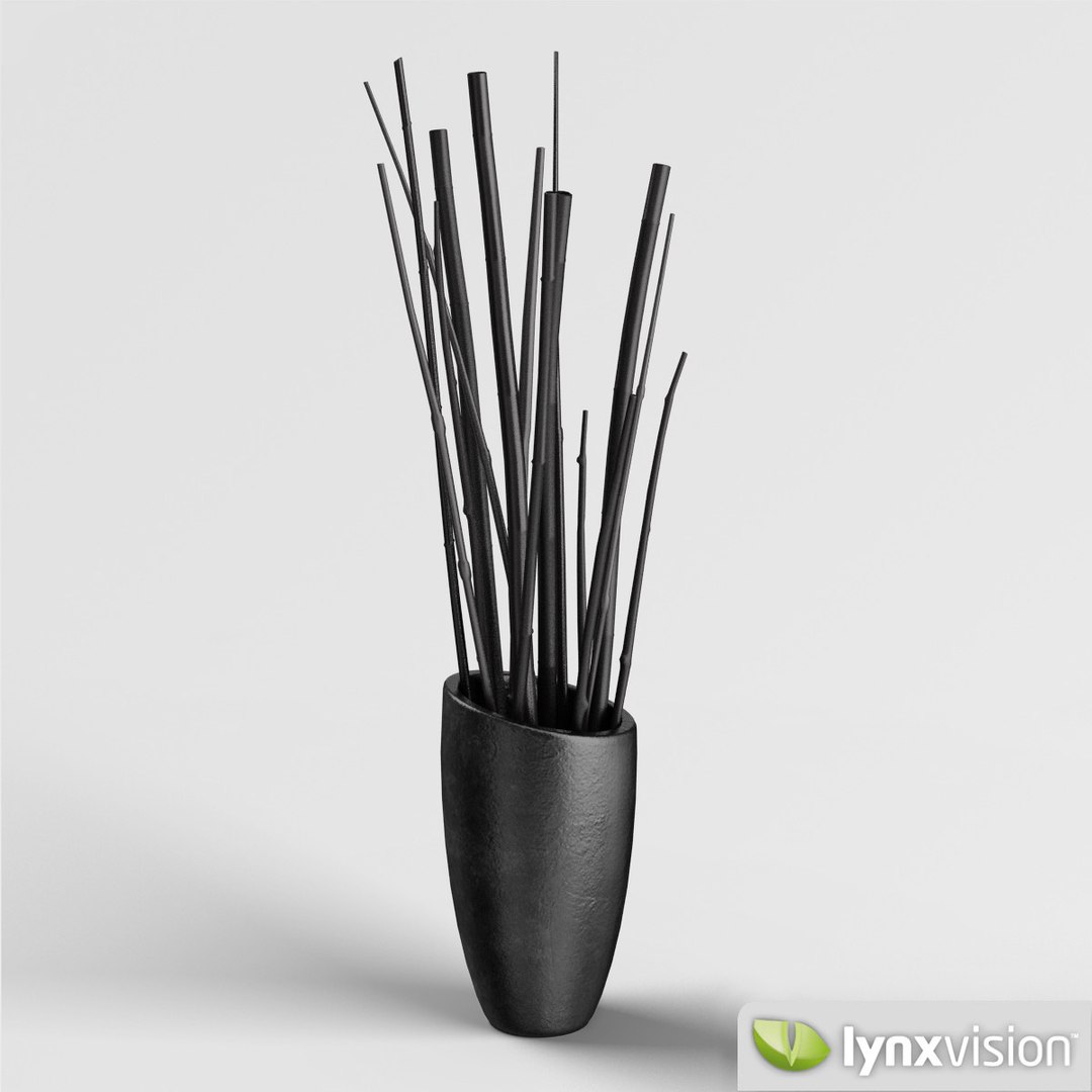 3dsmax Ceramic Vase Reeds