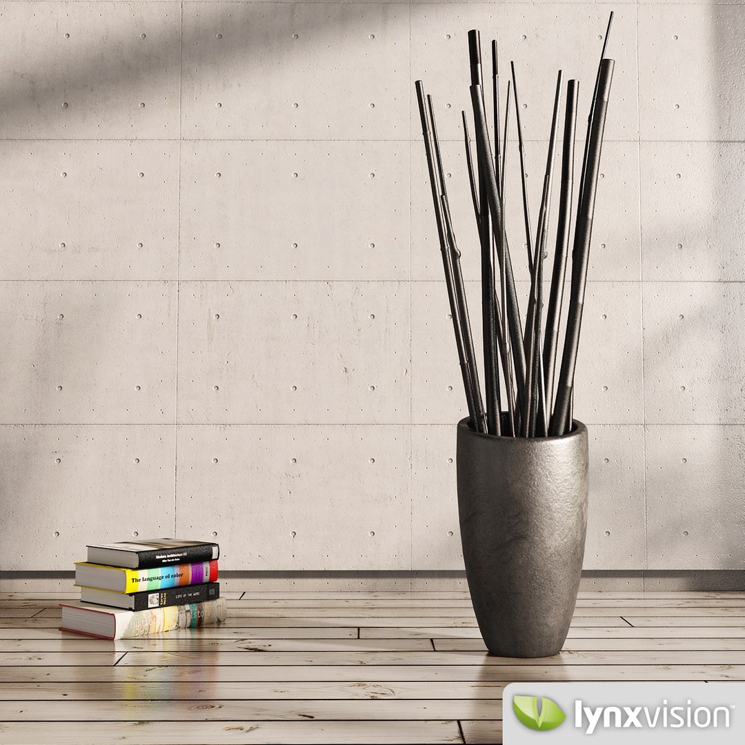 3dsmax Ceramic Vase Reeds