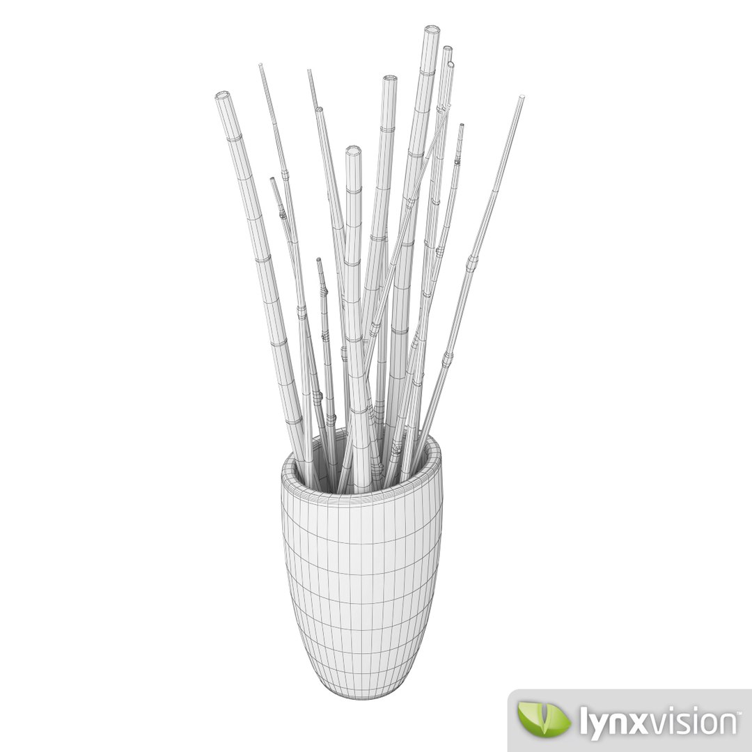 3dsmax Ceramic Vase Reeds