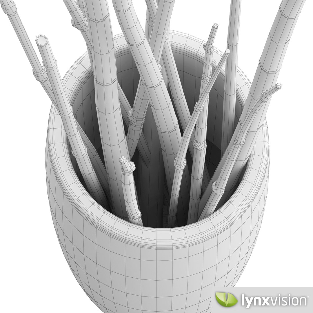 3dsmax Ceramic Vase Reeds