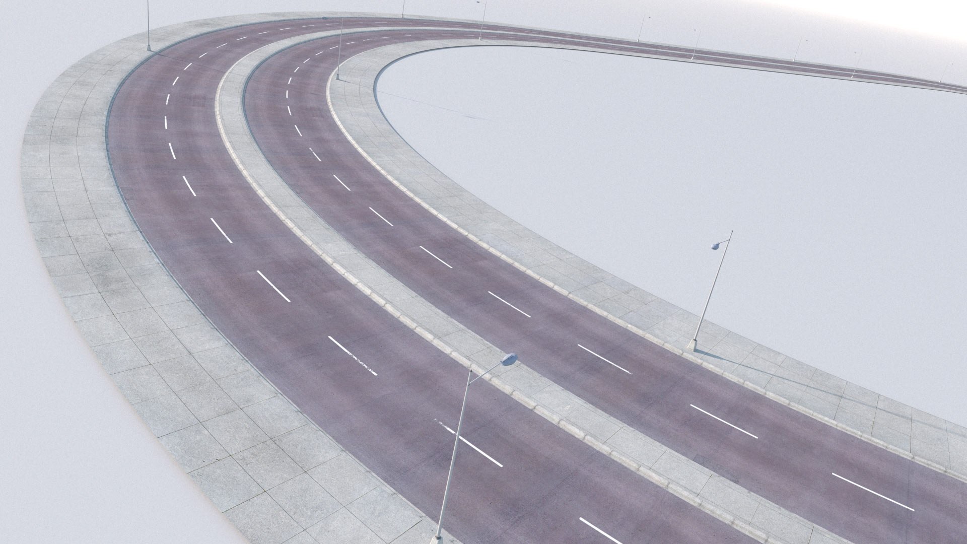 City Street 09 PBR Roundabout 3D Model - TurboSquid 2326477