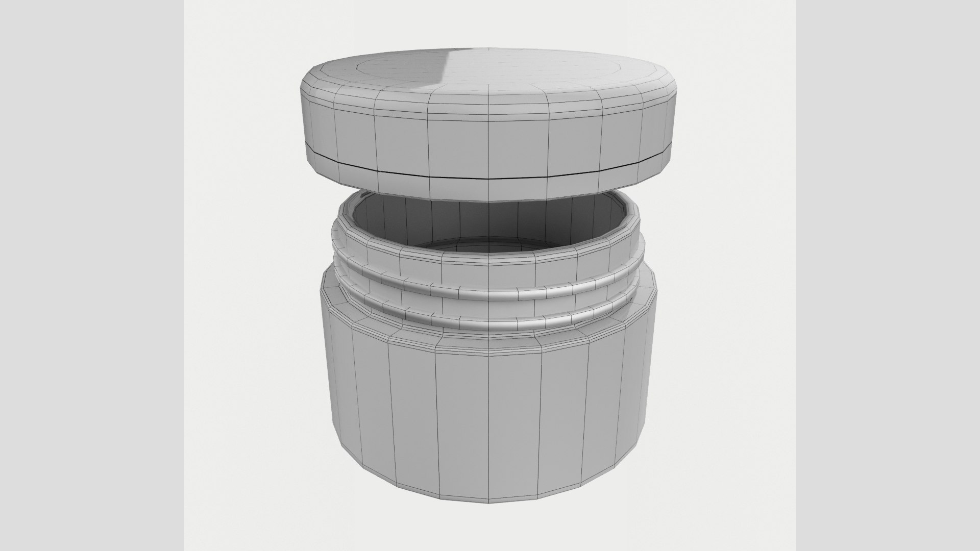 3D 100ml Cosmetics Jar Low Poly High Poly Model - TurboSquid 1909859