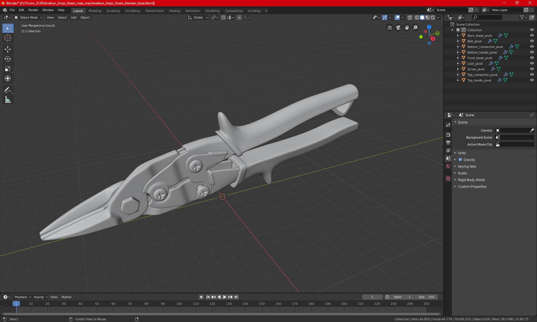 Metal Scissors Wiss Yellow 3D - TurboSquid 2236640
