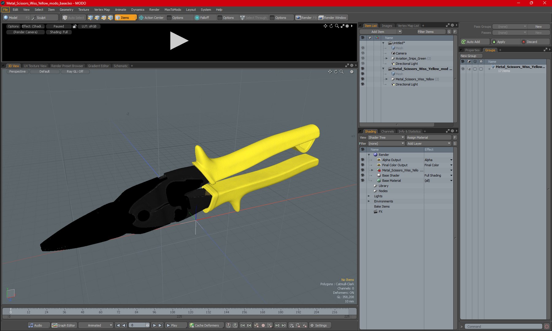 Metal Scissors Wiss Yellow 3D - TurboSquid 2236640
