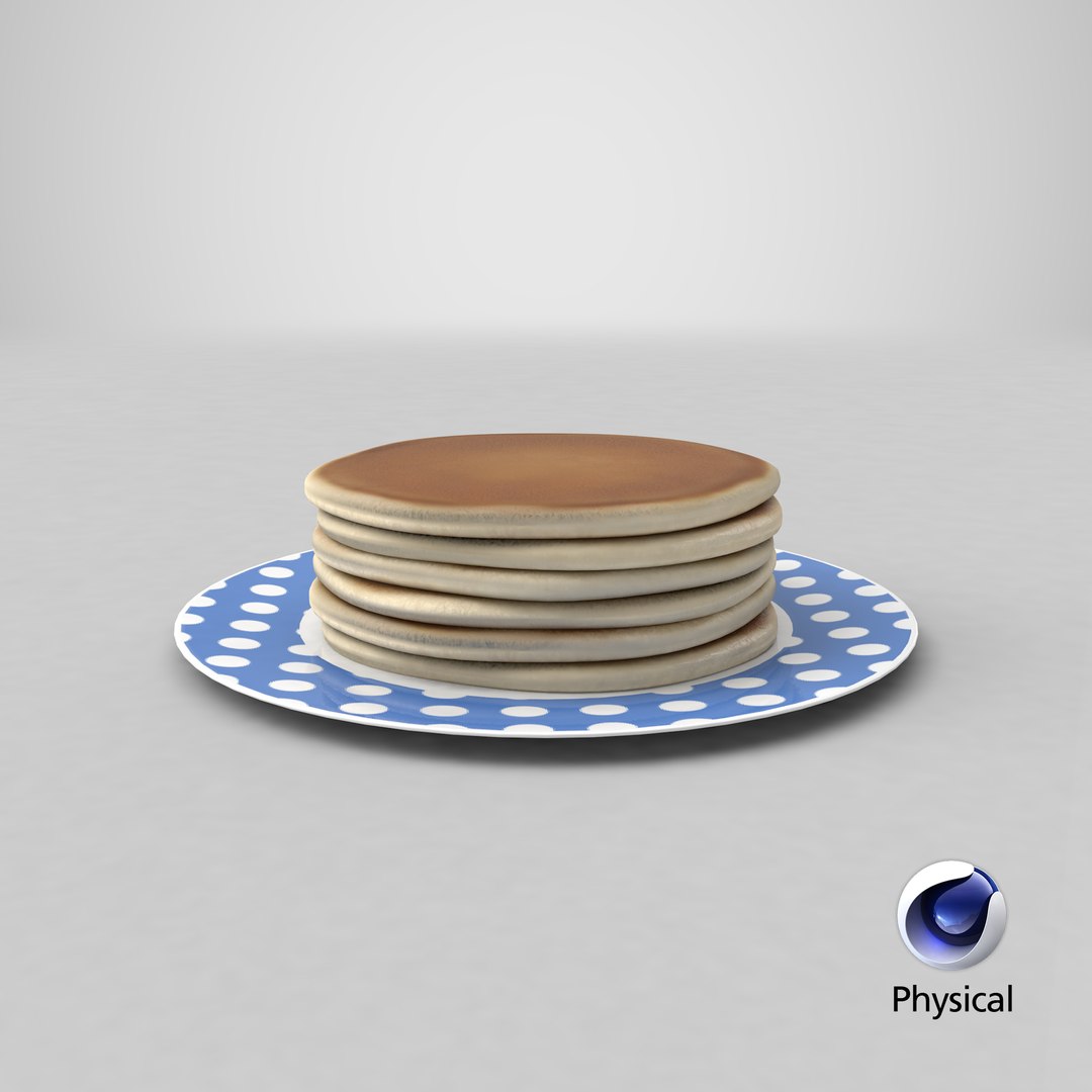 3D Model Pancakes Plate - TurboSquid 1664110