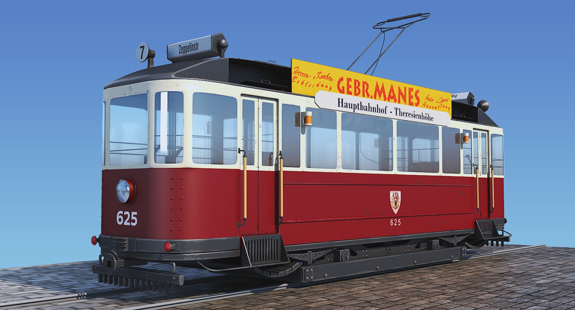 3D Model Vintage European Tramcar - TurboSquid 1409628
