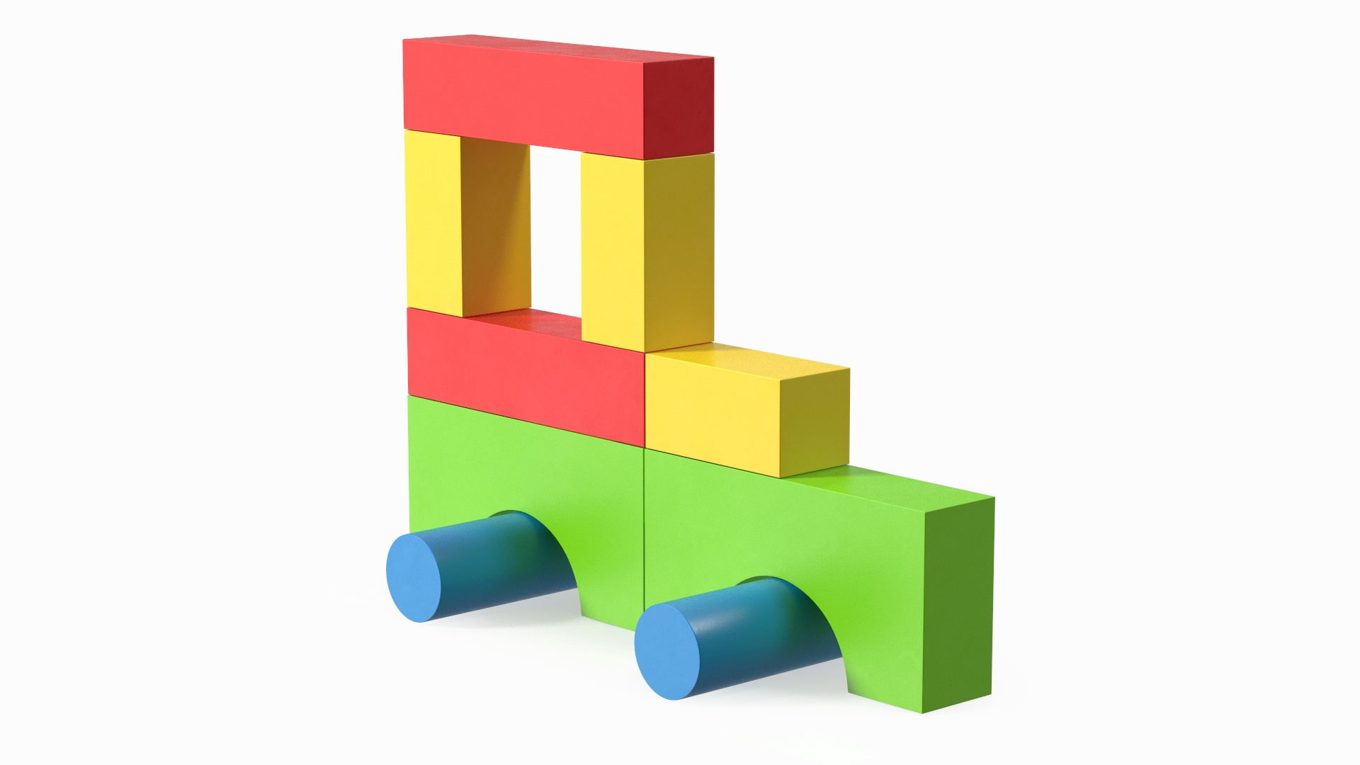 Wooden Construction Car Colored Model - TurboSquid 2243505