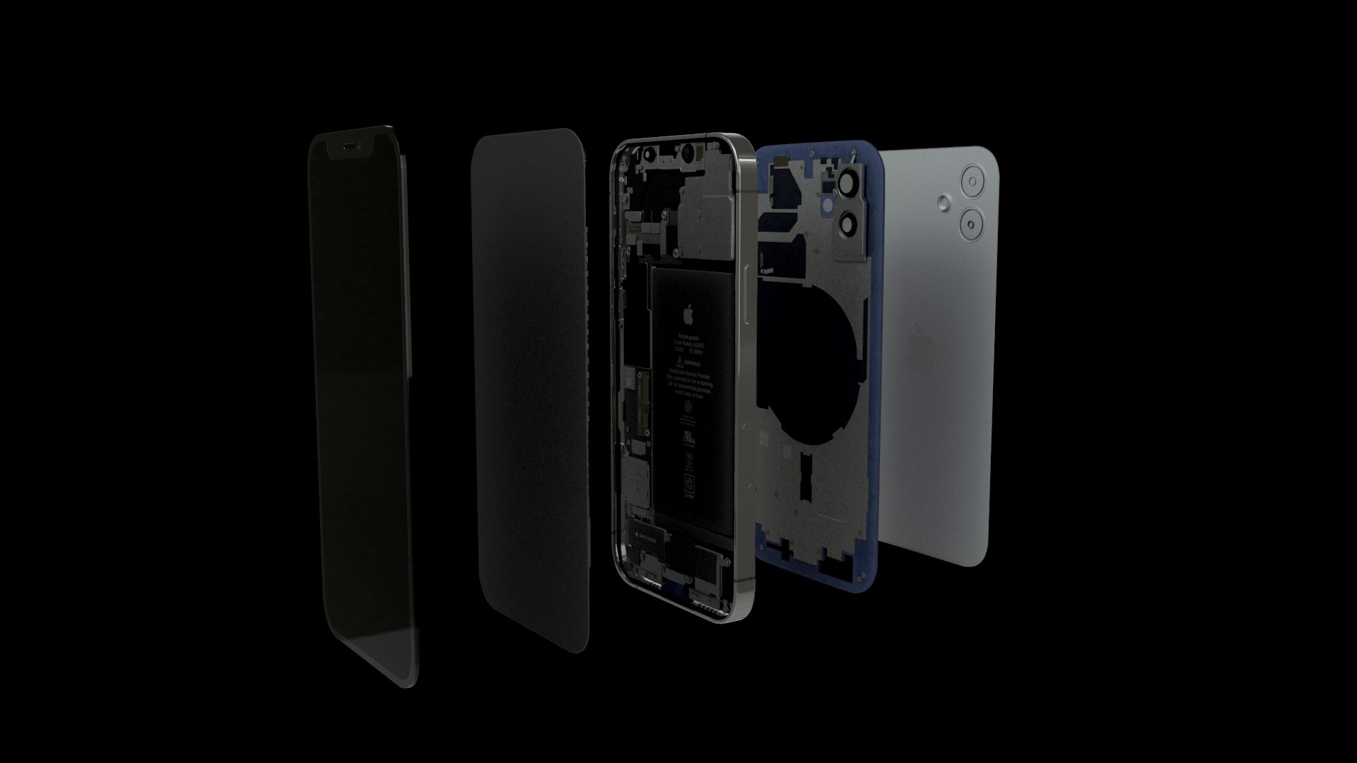 3D IPhone 12 By Apple With Internal Components And Circuit Model ...