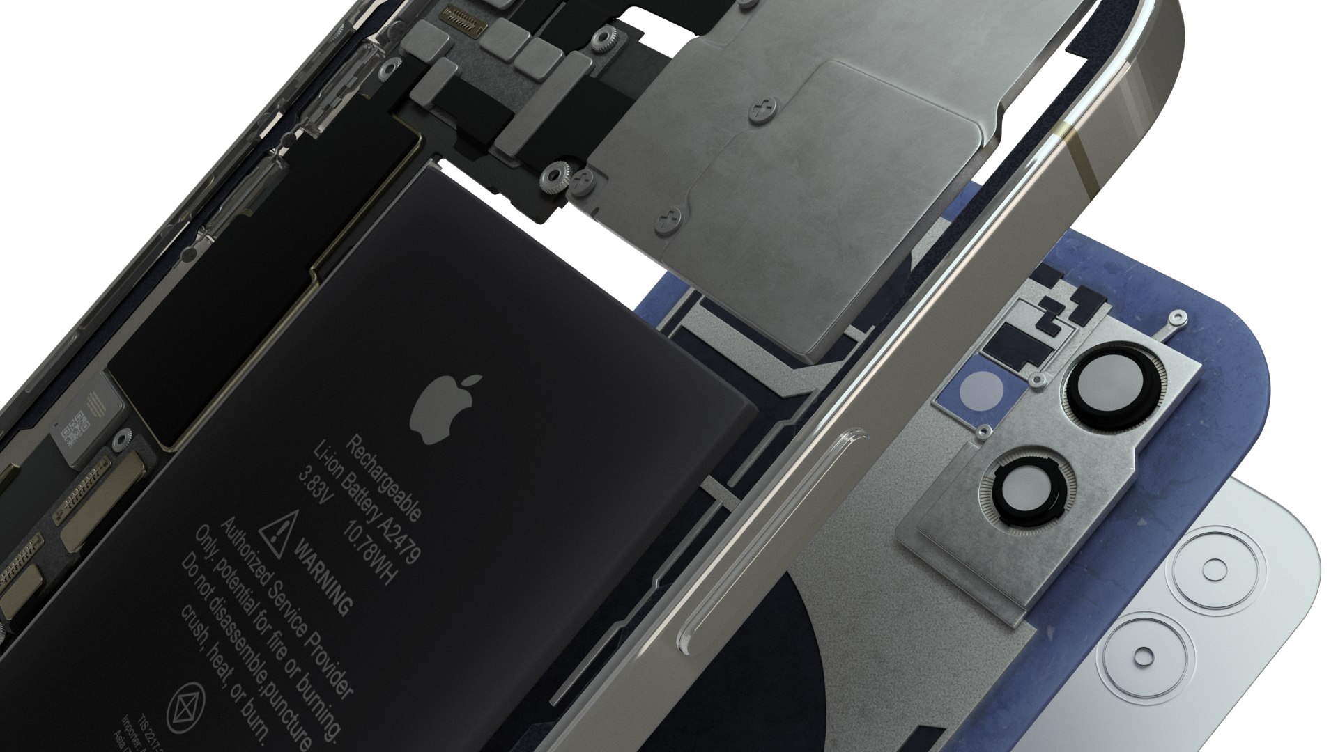 3D IPhone 12 By Apple With Internal Components And Circuit Model ...